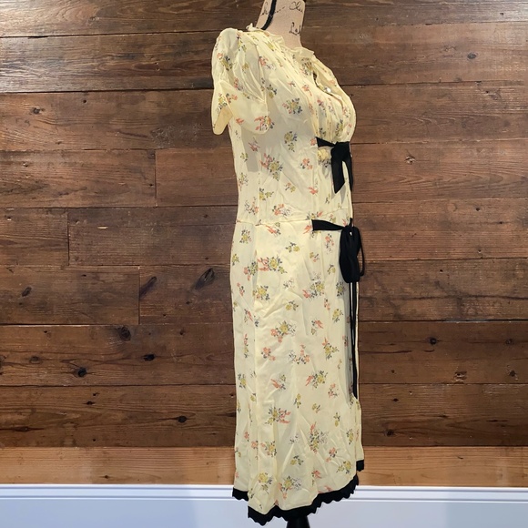 Coach | Dresses | Coach Cross Stitch Floral Pleated Bib Dress | Poshmark